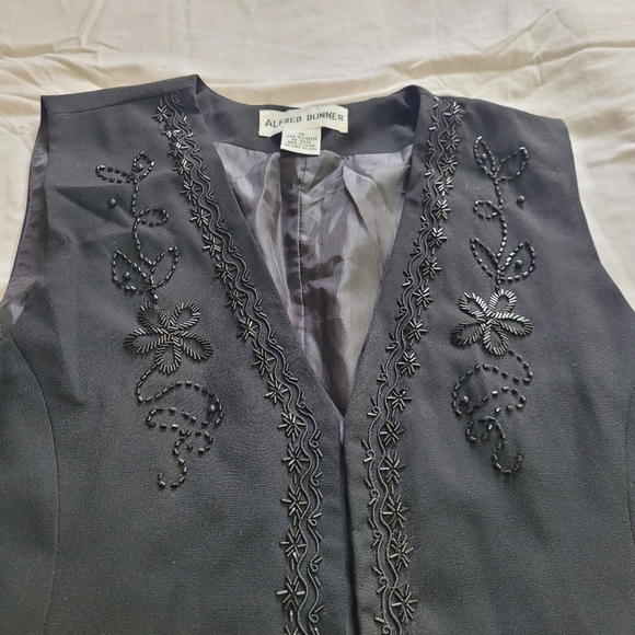 Alfred Dunner | Jackets & Coats | Alfred Dunner Black Beaded Floral ...